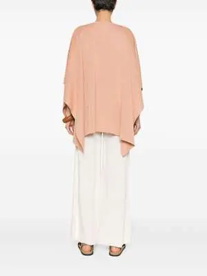 Fabiana Filippi Metallic-threading Knitted Poncho - Pink