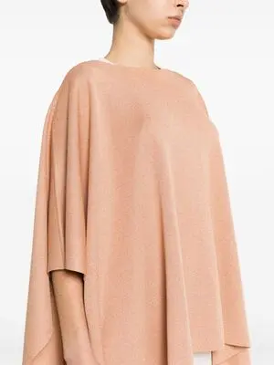 Fabiana Filippi Metallic-threading Knitted Poncho - Pink