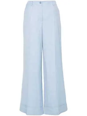 P.a.r.o.s.h Pressed-crease Palazzo Trousers - Blue