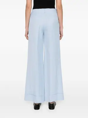 P.a.r.o.s.h Pressed-crease Palazzo Trousers - Blue