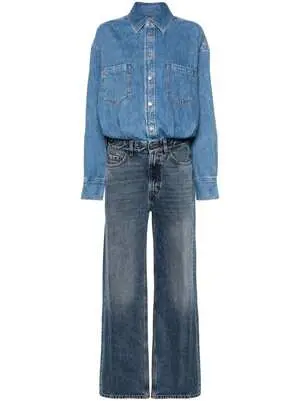 HAIKURE Panelled Denim Jumpsuit - Blue