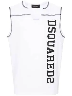 Dsquared2 Logo Print Cotton Tank Top