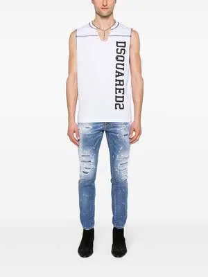 Dsquared2 Logo Print Cotton Tank Top