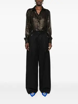 TOM FORD Laminated Leopard-print Silk Shirt