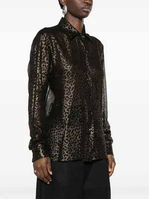 TOM FORD Laminated Leopard-print Silk Shirt