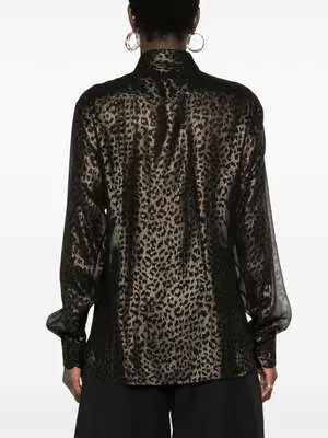TOM FORD Laminated Leopard-print Silk Shirt