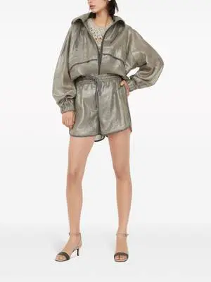Brunello Cucinelli Metallic Cotton Track Jacket