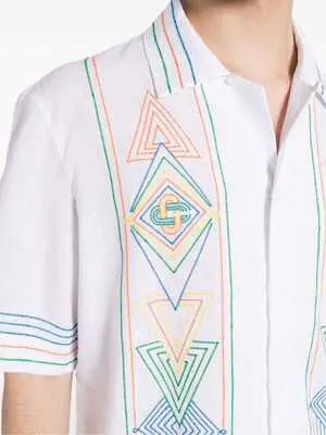Casablanca Embroidered Short-sleeve Shirt