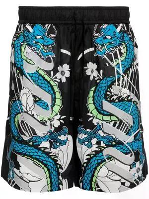 Amiri Dragon-print Cotton Track Shorts