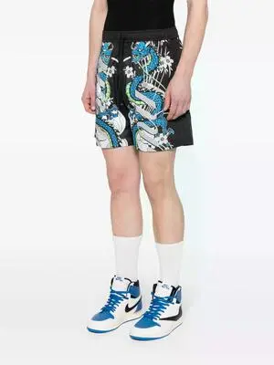 Amiri Dragon-print Cotton Track Shorts