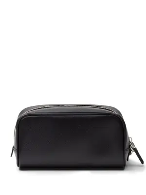 Prada Enamel-logo Saffiano Leather Clutch