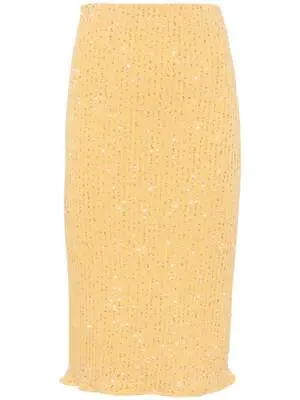 Fabiana Filippi Sequin-embellished Pencil Skirt - Orange