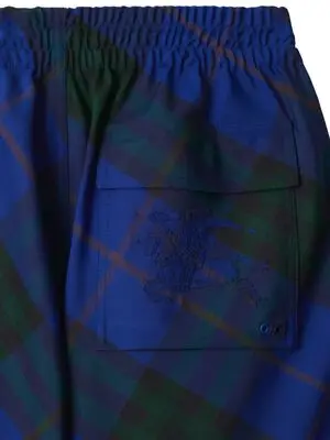 Burberry Checkered Twill Trousers - Blue