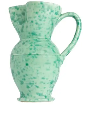 CABANA Glazed Ceramic Pitcher - Green