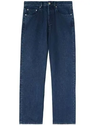 Palm Angels Logo-print Straight-leg Jeans - Blue