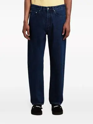 Palm Angels Logo-print Straight-leg Jeans - Blue