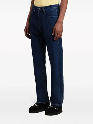 Palm Angels Logo-print Straight-leg Jeans - Blue