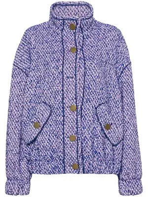 Philosophy Di Lorenzo Serafini Tweed Bomber Jacket - Blue