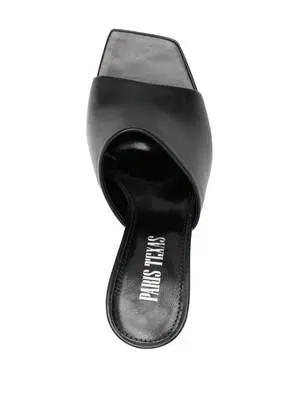 Paris Texas Leather Stiletto Heel Sandals - Black