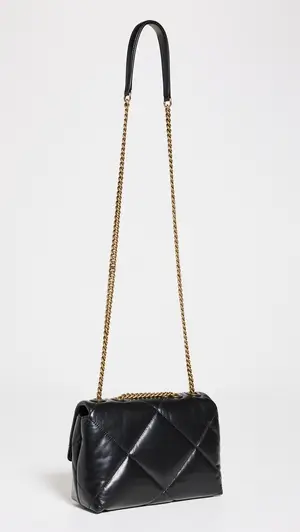 Tory Burch Kira Diamond Quilt Small Convertible Shoulder Bag - Black