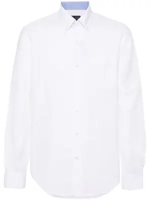 Paul & Shark Button-down Slub-texture Shirt - White