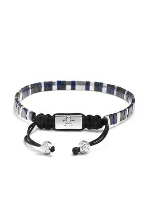 NIALAYA JEWELRY Logo-engraved Beaded Bracelet - Silver