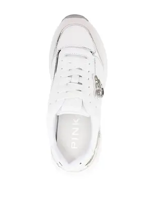 Pinko Love Birds Leather Sneakers - White