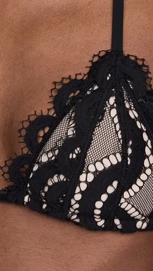 PQ SWIM Lace Triangle Bikini Top - Midnight