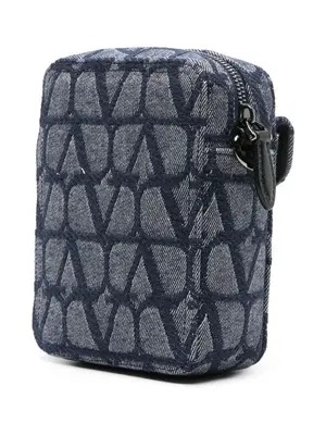 Valentino Garavani Locò Denim Messenger Bag - Blue