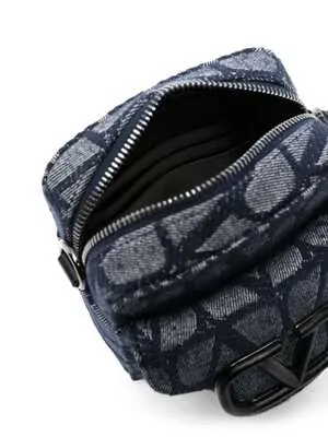 Valentino Garavani Locò Denim Messenger Bag - Blue