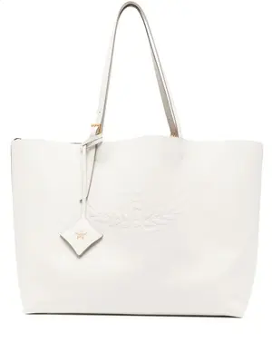 Mcm Himmel Leather Tote - White