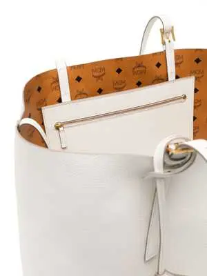 Mcm Himmel Leather Tote - White