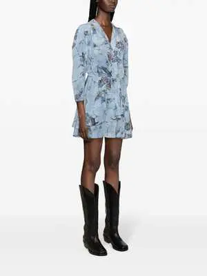 Zadig&Voltaire Rogers Silk Mini Dress - Blue