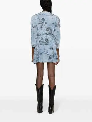 Zadig&Voltaire Rogers Silk Mini Dress - Blue