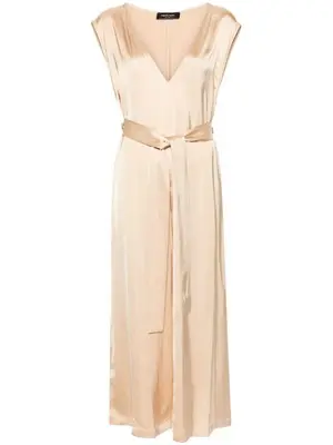 Fabiana Filippi V-neck Belted Long-length Dress - Pink