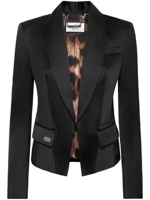 Philipp Plein Satin-finish Single-breasted Blazer