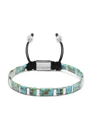NIALAYA JEWELRY Nialaya Jewelry Engraved Beaded Bracelet Blue