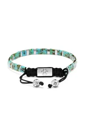 NIALAYA JEWELRY Engraved Beaded Bracelet - Silver