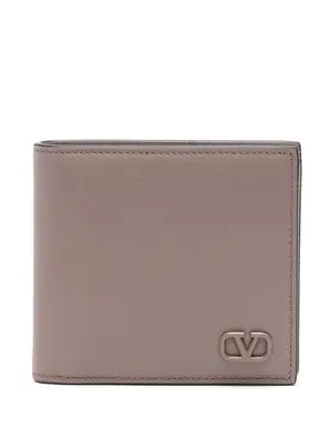 Valentino Garavani V-logo Leather Wallet - Neutrals