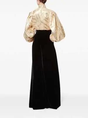 Nina Ricci Pussy-bow Foiled Blouse