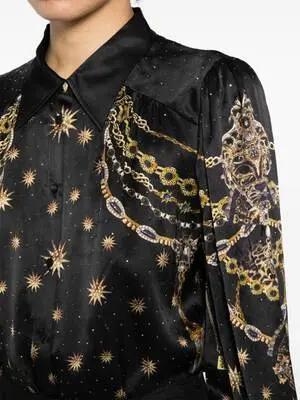Camilla Graphic-print Silk Shirt