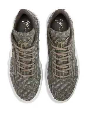 GIUSEPPE ZANOTTI Talon Lace-up Low-top Sneakers - Grey