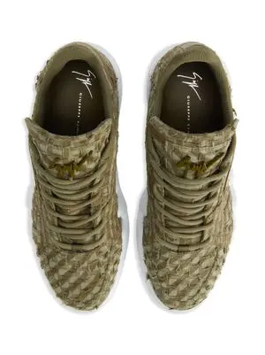 GIUSEPPE ZANOTTI Talon Lace-up Low-top Sneakers - Green