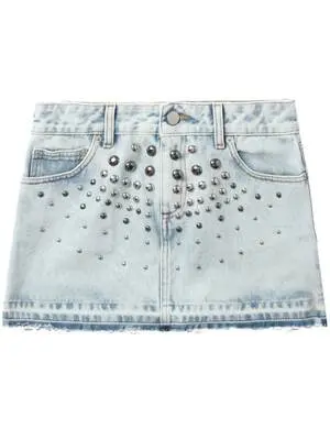 Alessandra Rich Stud-embellished Denim Miniskirt