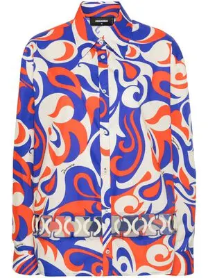 Dsquared2 Cut-out Detail Cotton Shirt - Blue