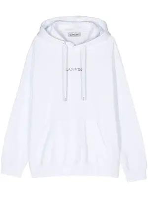 LANVIN Logo-embroidered Hoodie - White
