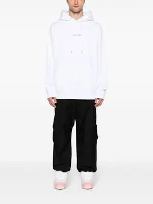 LANVIN Logo-embroidered Hoodie - White