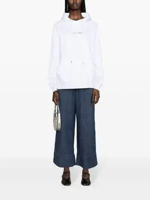 LANVIN Logo-embroidered Hoodie - White