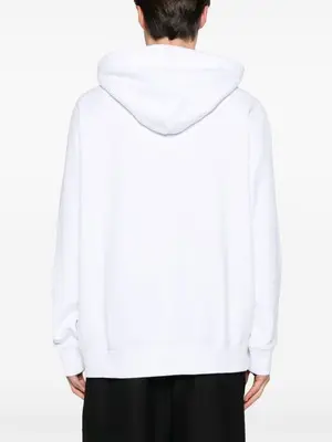 LANVIN Logo-embroidered Hoodie - White