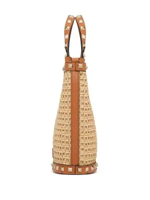 Valentino Garavani Mini Rockstud Raffia Shoulder Bag